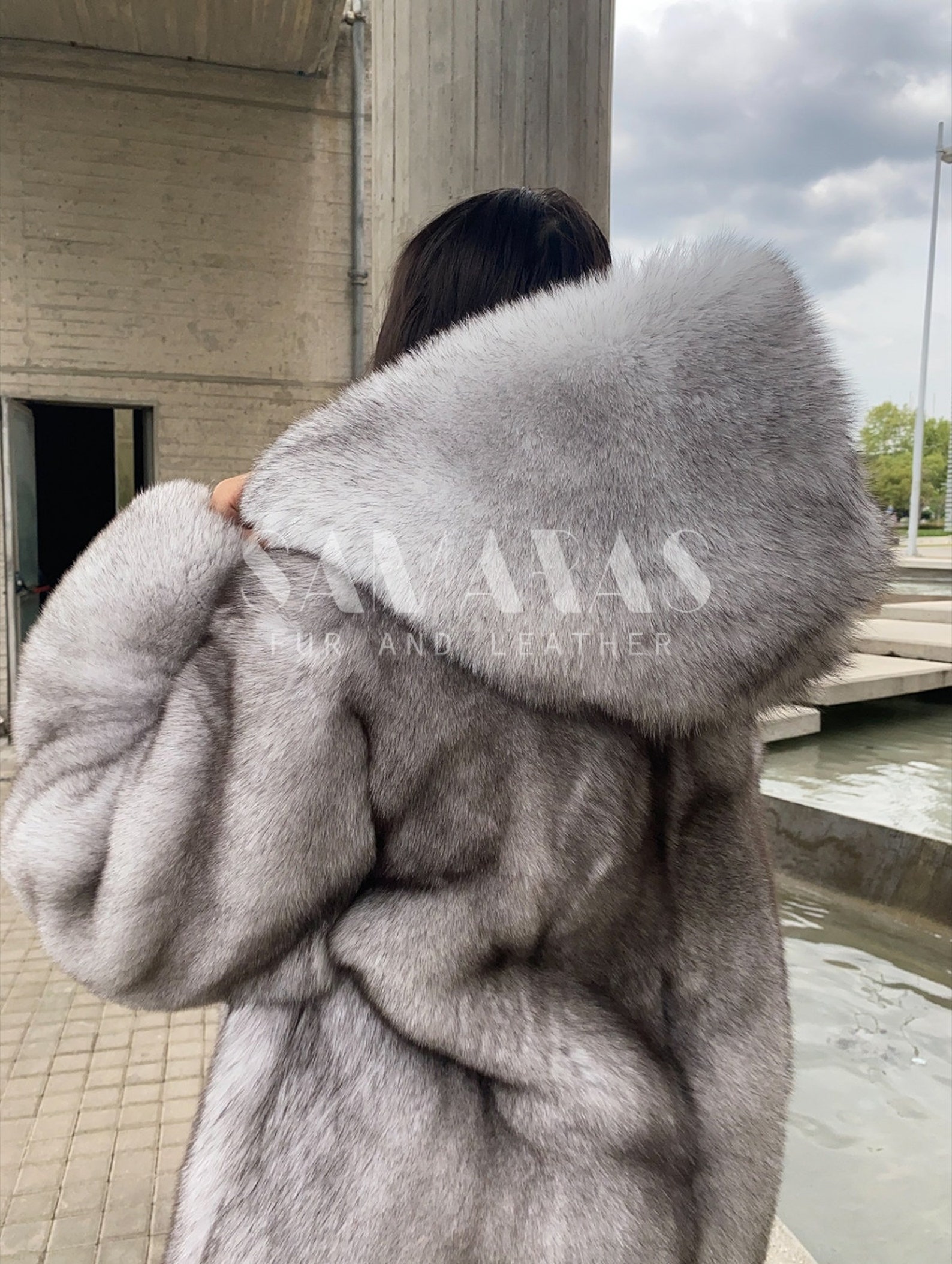 Full Skin BLUE FOX Fur Jacket/coat Fur Jacketluxury Fur - Etsy