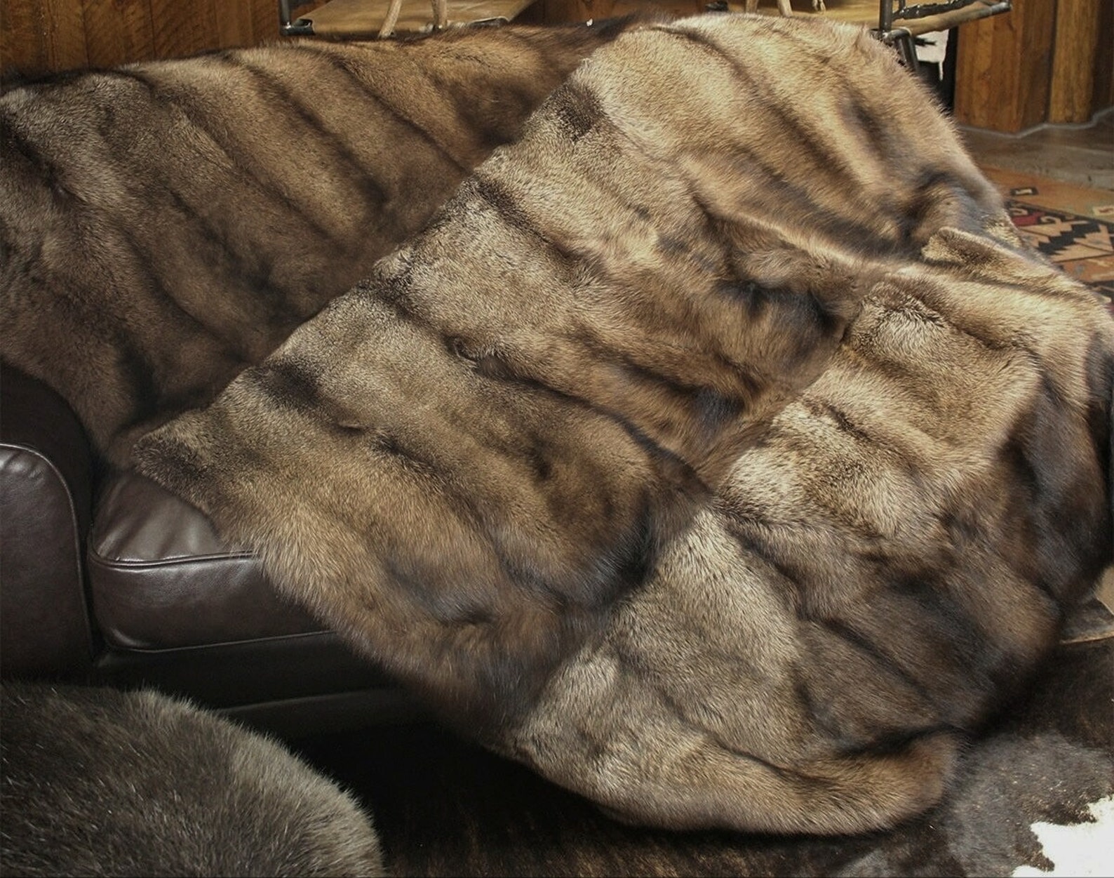 Genuine Luxury Full Skin REAL FISHER FUR Throw,fur Comforter,fur ...