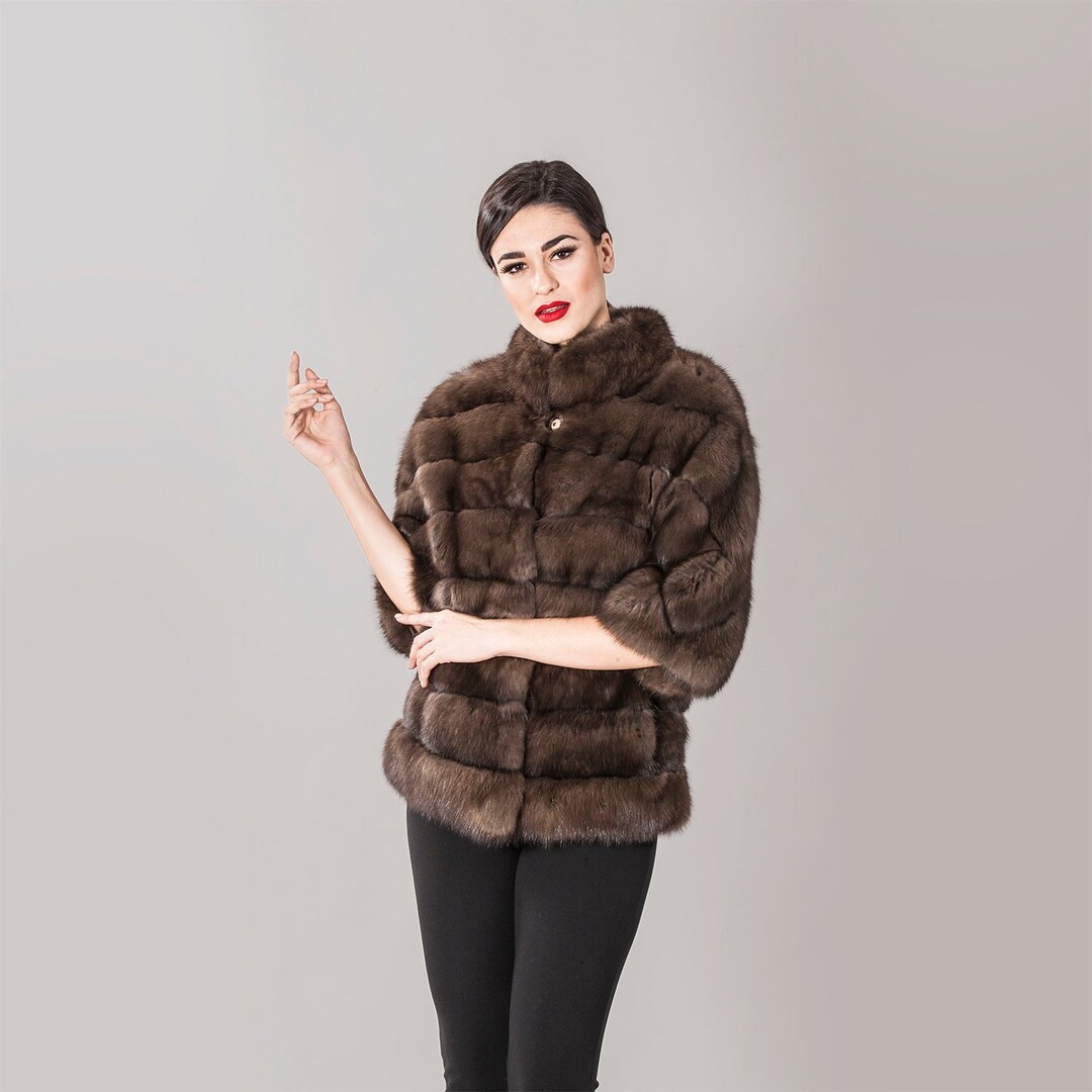 Barguzinsky Russian Sable Fur Jacket With Collar, Sable Jacket, Sable ...