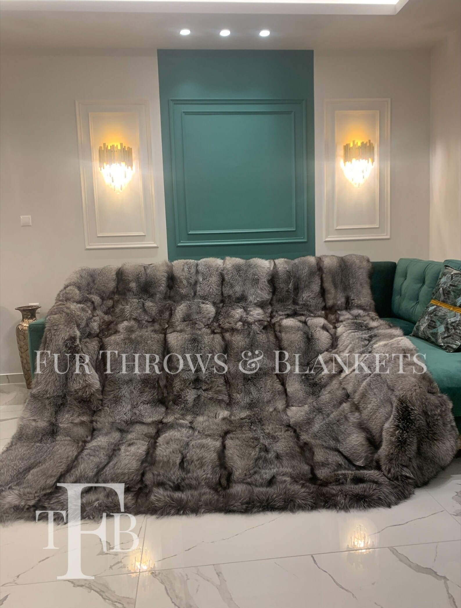 Luxury Full Skin REAL FOX FUR Throw,fur Comforter,fur Blanket,various ...