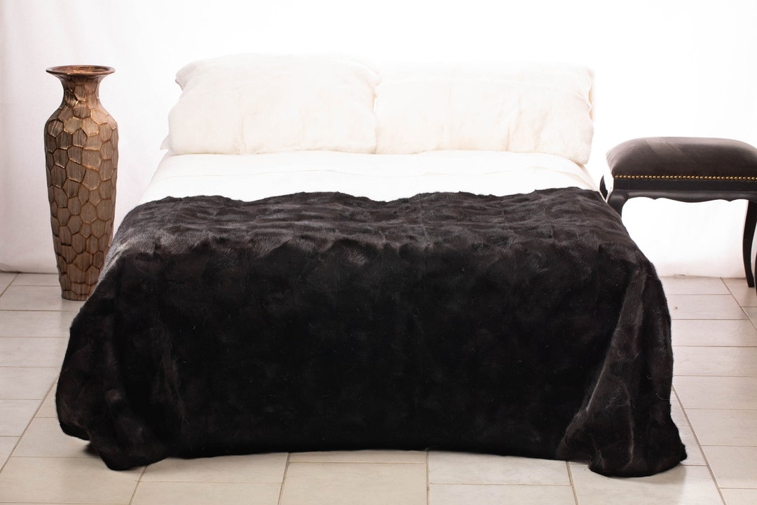 Real Mink Fur Throw, Fur Warmer, Fur Comforter, Fur Rug,fur Pilow - Etsy