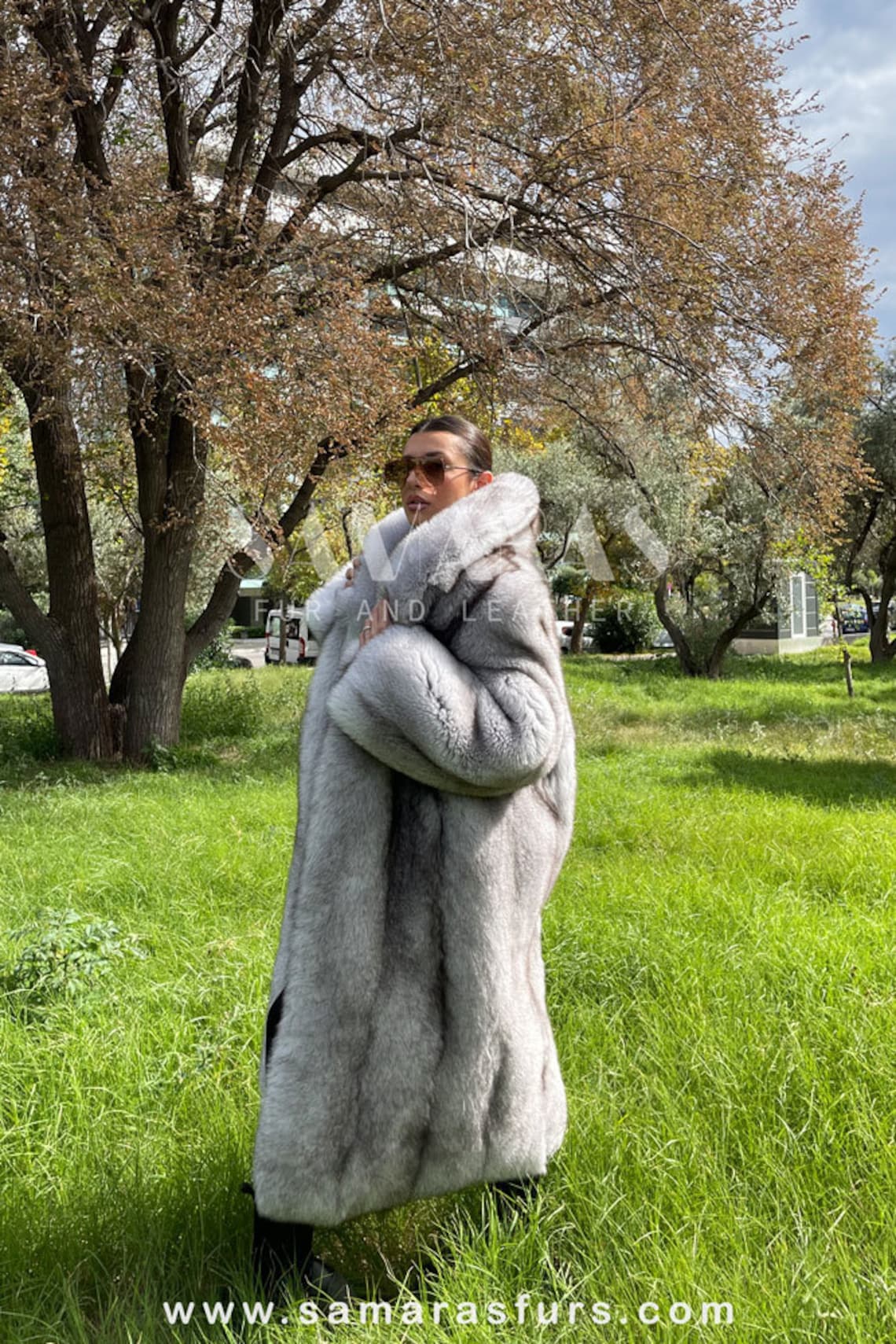 LUXURY Natural Blue Fox Fur Jacket/coat With Whole Skins and - Etsy