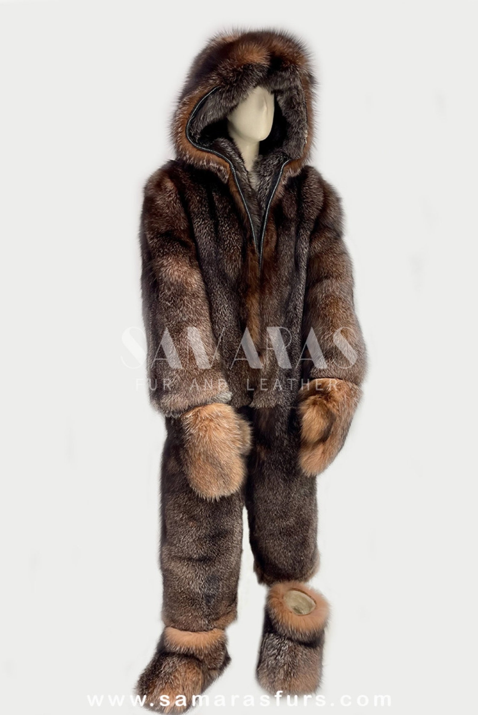 Double Side Fox Fur Costume With Whole Skins,fur ,luxury Fur Suit ...
