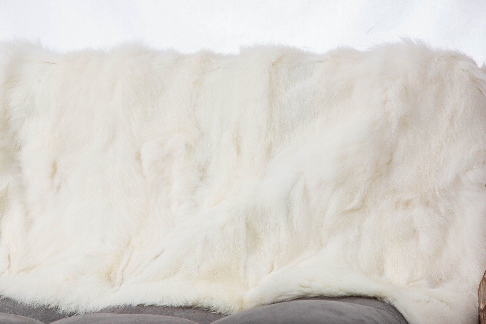 Real Cream White Fox Fur Throw Fur Warmer Fur Comforter Fur - Etsy