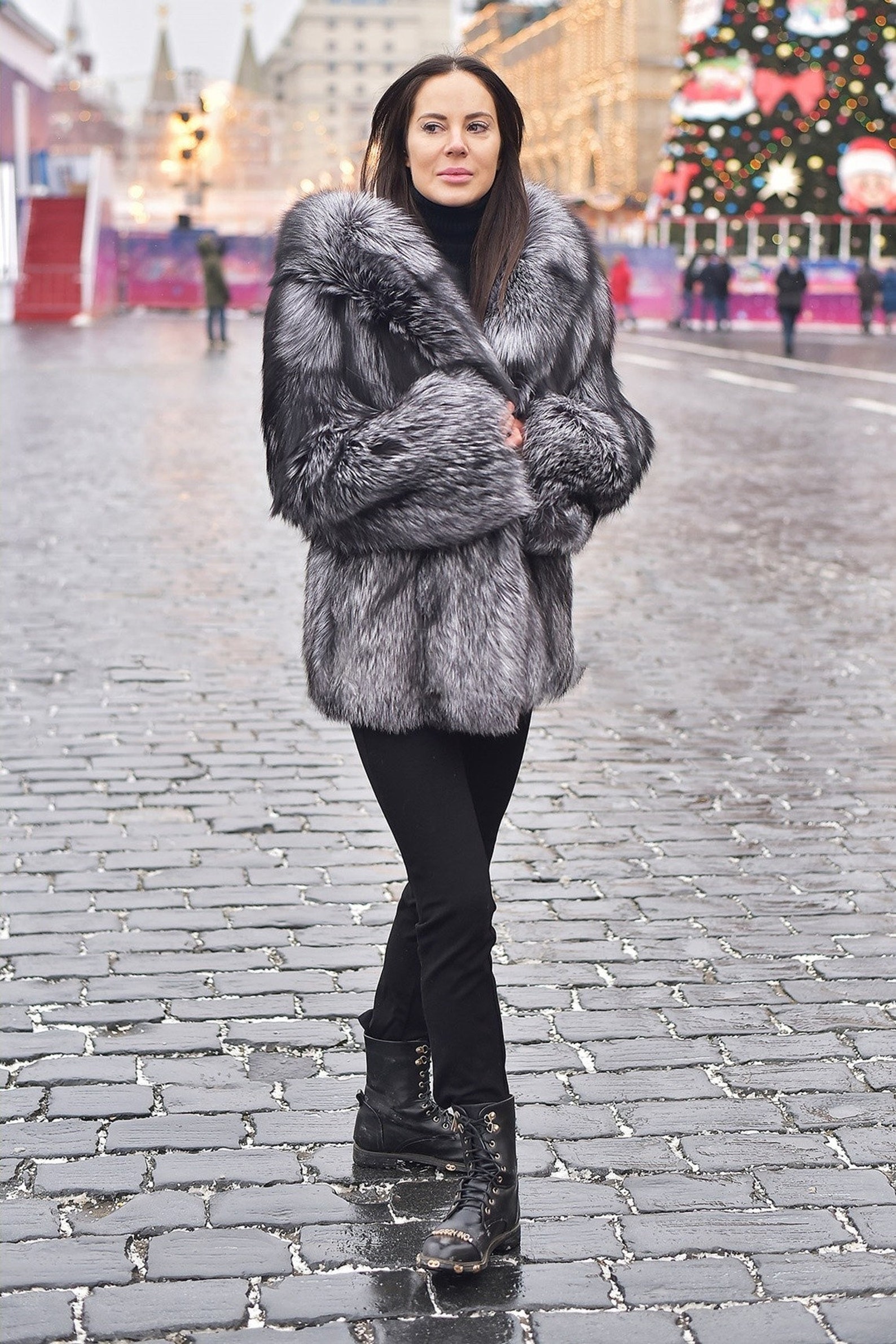 LUXURY FOX FUR Jacket With Whole Skins Fur Jacket Luxury - Etsy