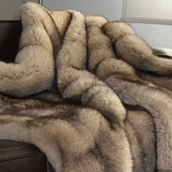 Blue Fox Fur Blanket