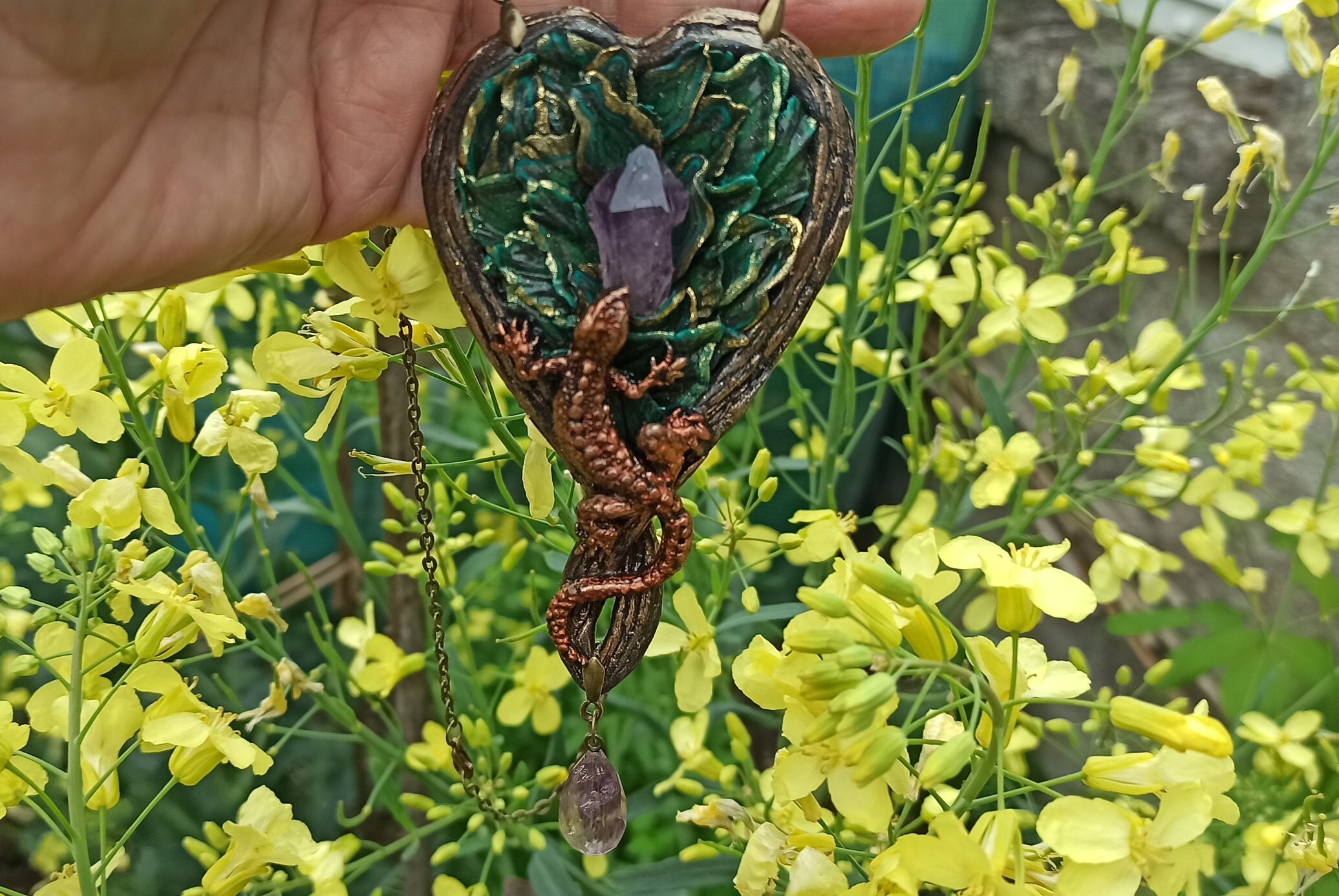 Amulet queen of Crystals//handmade//polymer Clay//talisman//wealth ...