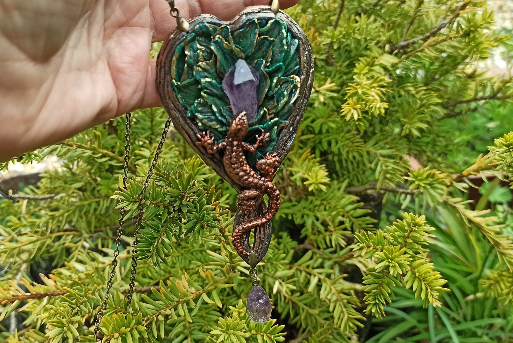 Amulet queen of Crystals//handmade//polymer Clay//talisman//wealth ...