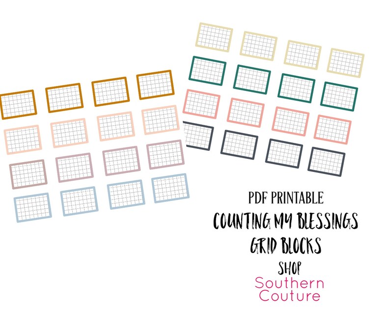 Counting My Blessings Grid Blocks: Bible Journaling // - Etsy