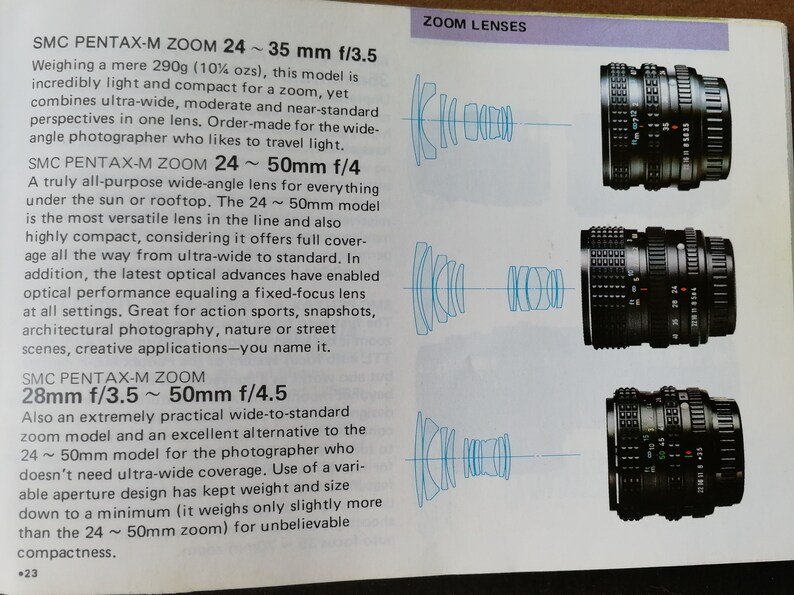 Pentax Lens and Accessories Booklet. 61 Pages. English - Etsy
