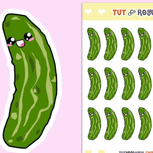 Pickle Sticker Pack Set of 6 Pickle Stickers Pickle Gift - Etsy