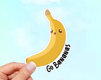 Kawaii Banana Vinyl Sticker: Waterproof Laptop Decal - Etsy