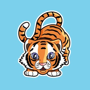 Tiger Vinyl Sticker, Waterproof Sticker, Water Bottle Sticker, Laptop ...