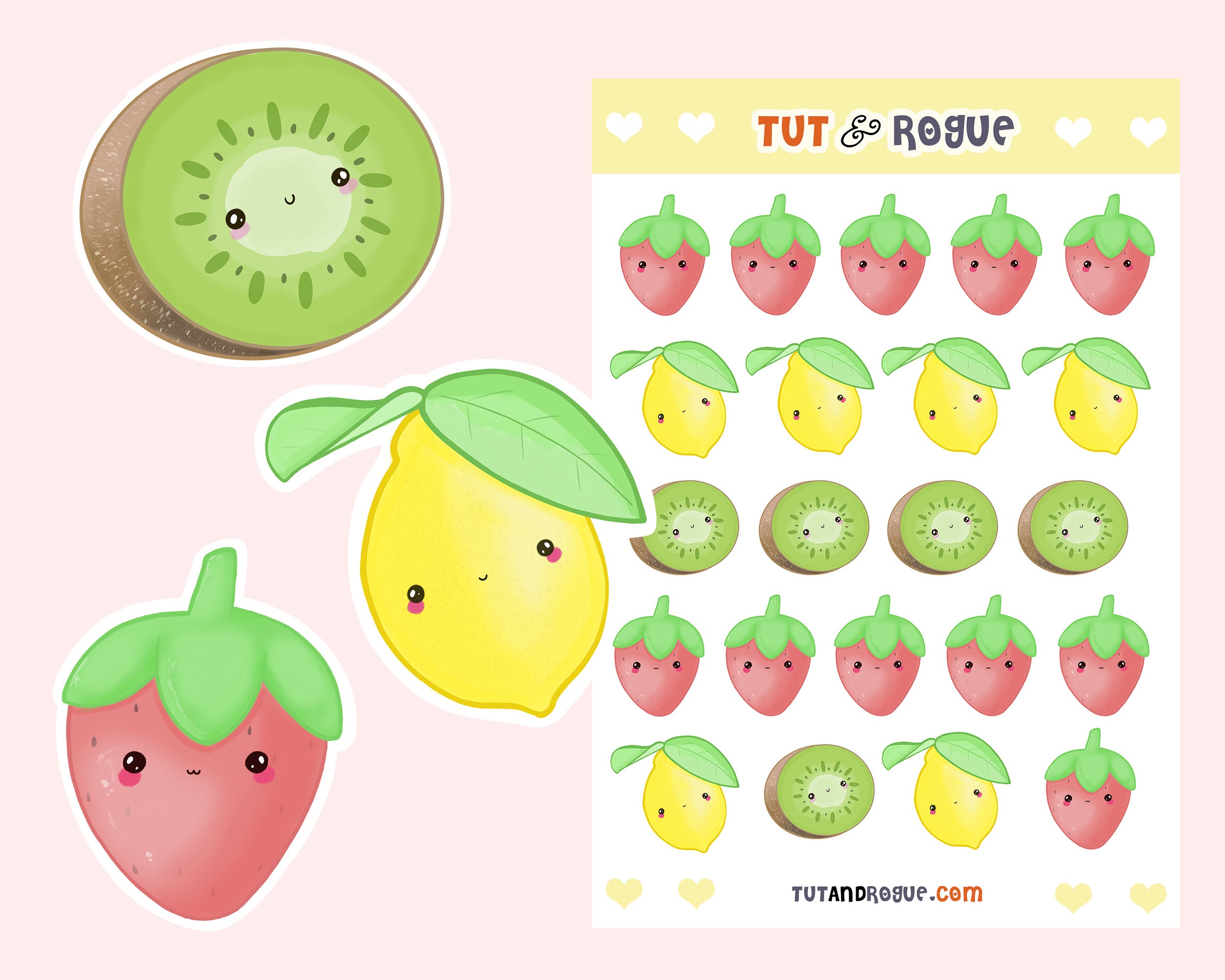 Fruit Stickers Sheet | Etsy