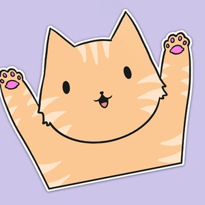 Happy Cat Peeker Vinyl Sticker Waterproof Sticker Car - Etsy