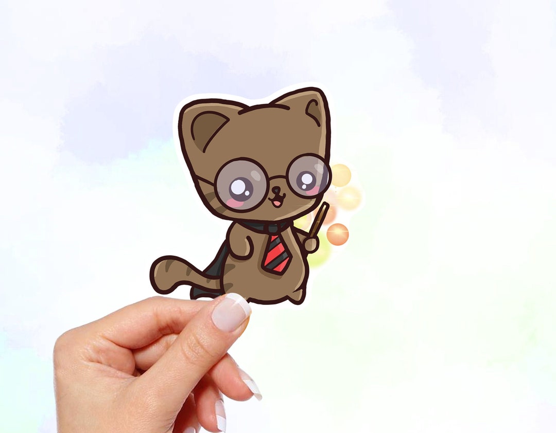 Wizard Cat Vinyl Sticker: Waterproof Kawaii Laptop Decal - Etsy