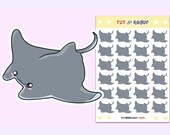 Manta Ray Sticker Sheet Kawaii Manta Ray Cute Manta Ray - Etsy