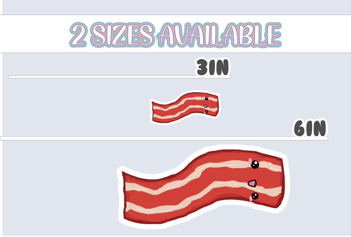 Bacon Vinyl Sticker Waterproof Sticker Laptop Sticker Water - Etsy
