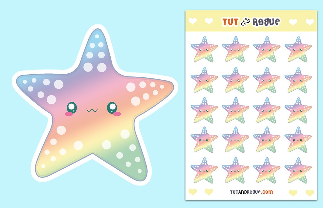 Starfish Sticker Sheet - Etsy