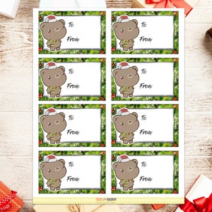 Christmas Gift Tags Bear Gift Labels, Present Tags, Christmas Tags ...