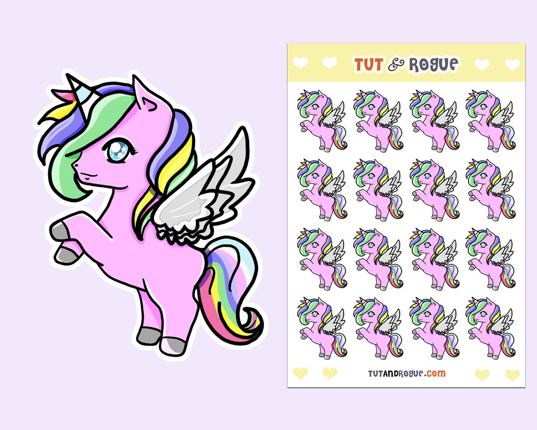 Unicorn Sticker Sheet - Etsy