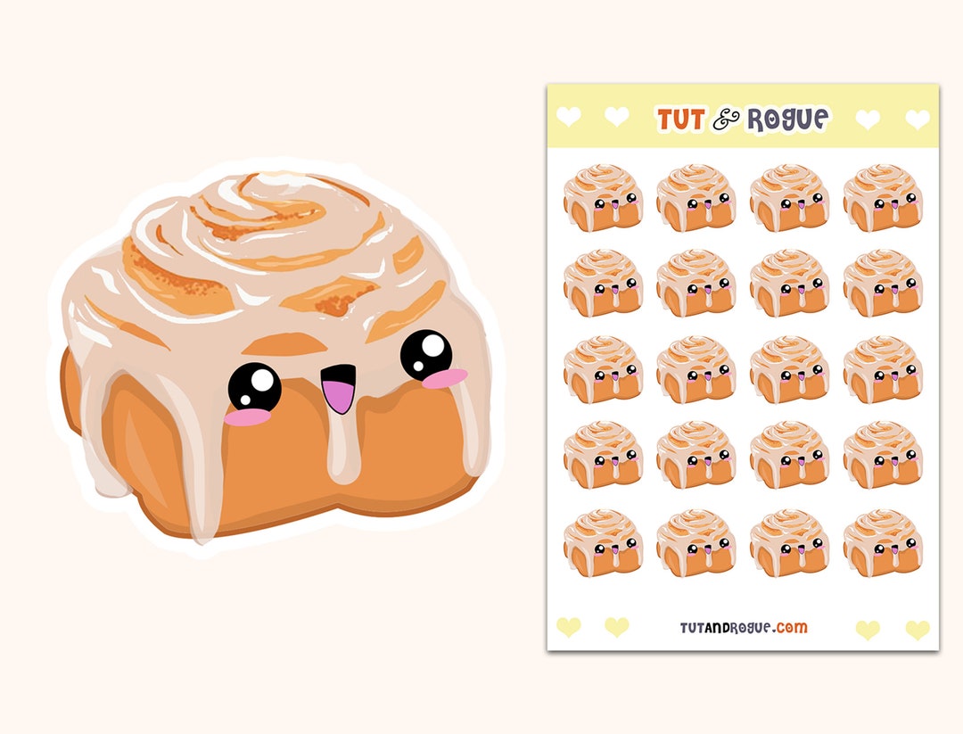 Cinnamon Roll Sticker Sheet - Etsy
