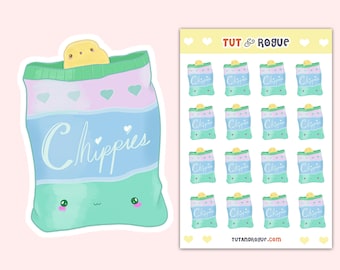 Potato Chips Vinyl Sticker Bag of Chips Sticker Cute Food Sticker ...