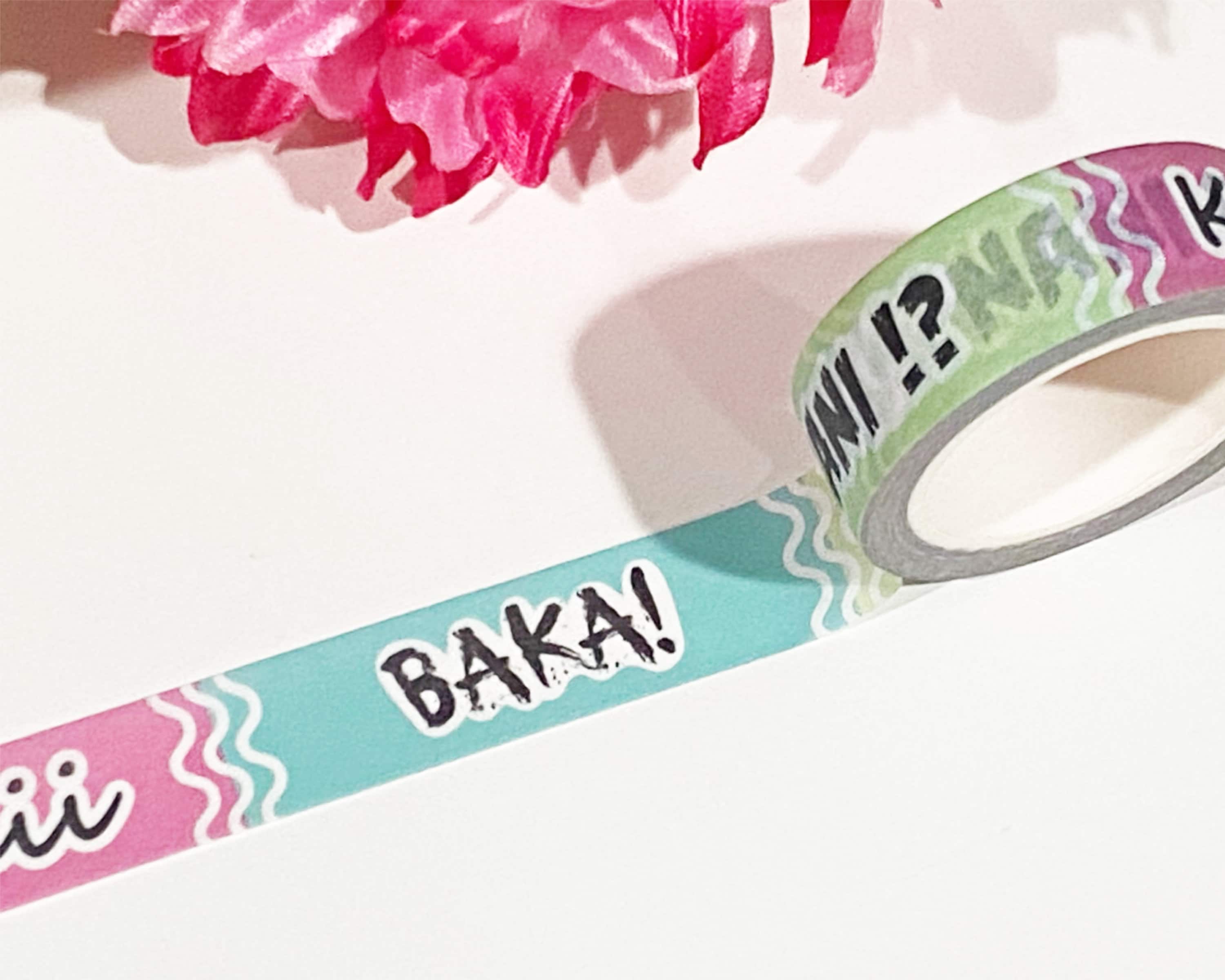 Japanese Washi Tape, Baka, Kawaii, Nani, 2 Rolls Included - Etsy