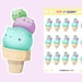 Ice Cream Sticker Sheet, Cat Stickers, Kawaii Stickers - Etsy
