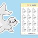 Seal Sticker Sheet, Seal Stickers, Kawaii Seal, Ocean Sticker, Cute ...