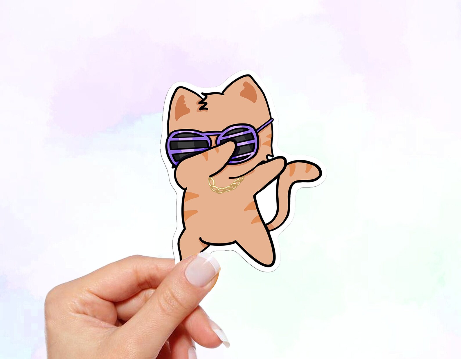Dab Cat Meme Vinyl Sticker Dabbing Cat Sticker Water Bottle - Etsy