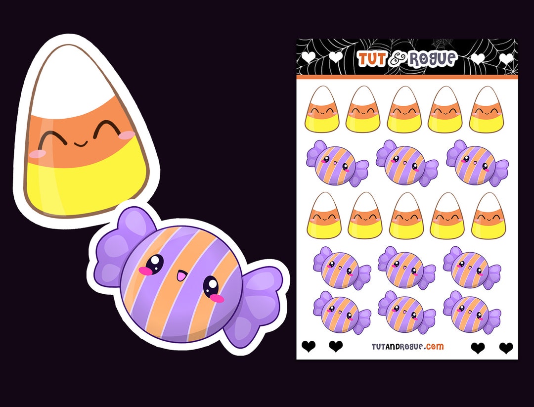 Halloween Candy Sticker Sheet - Etsy