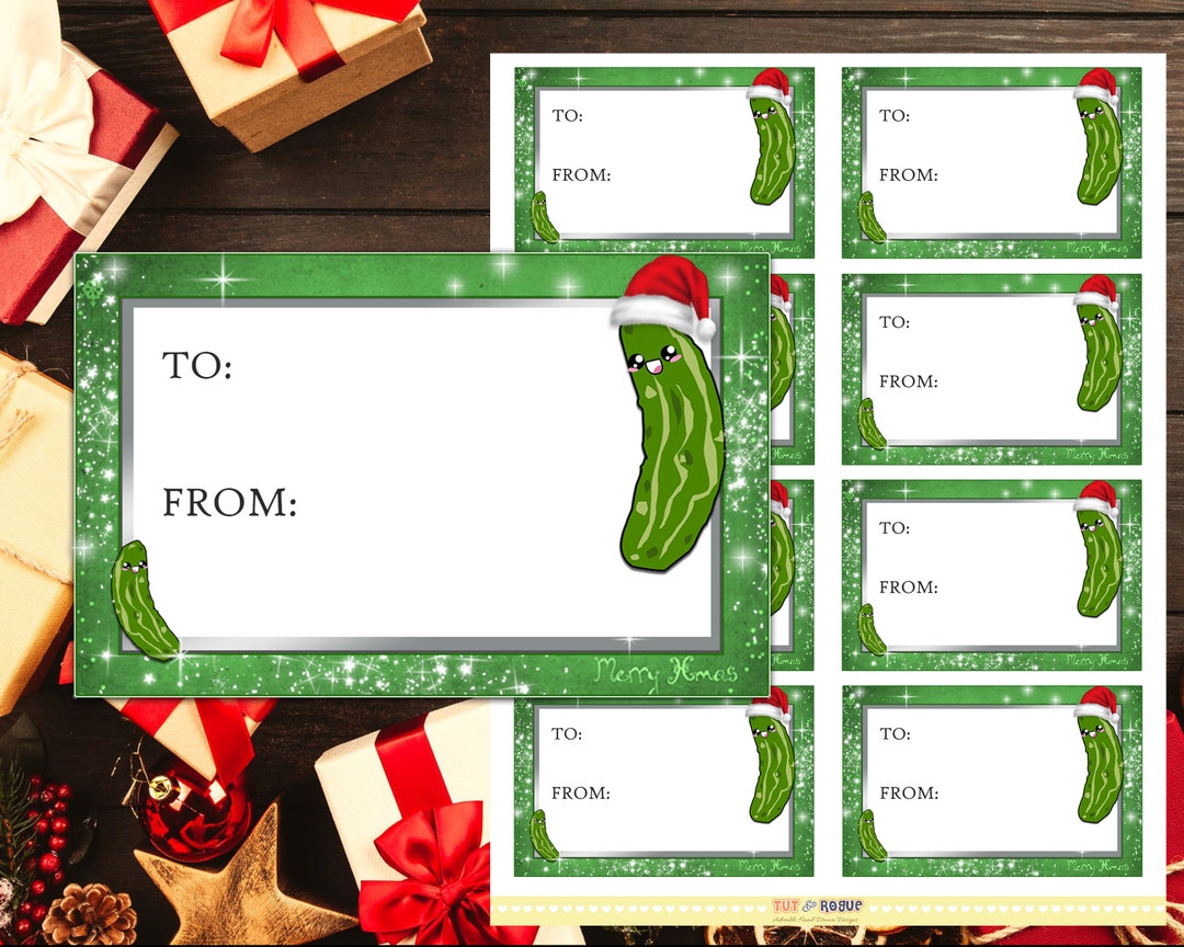 Christmas Gift Tags Pickle Gift Labels - Etsy