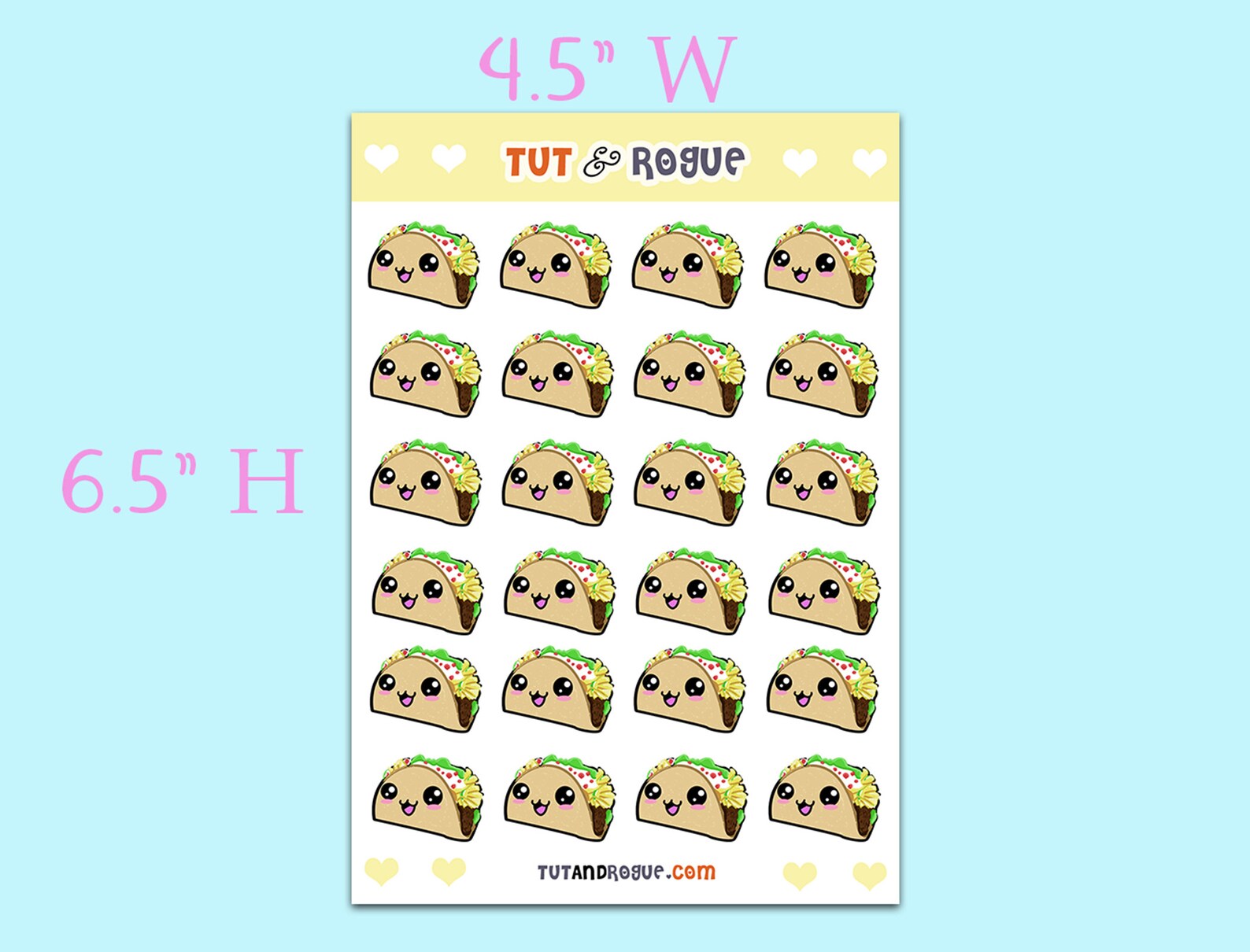 Taco Sticker Sheet - Etsy