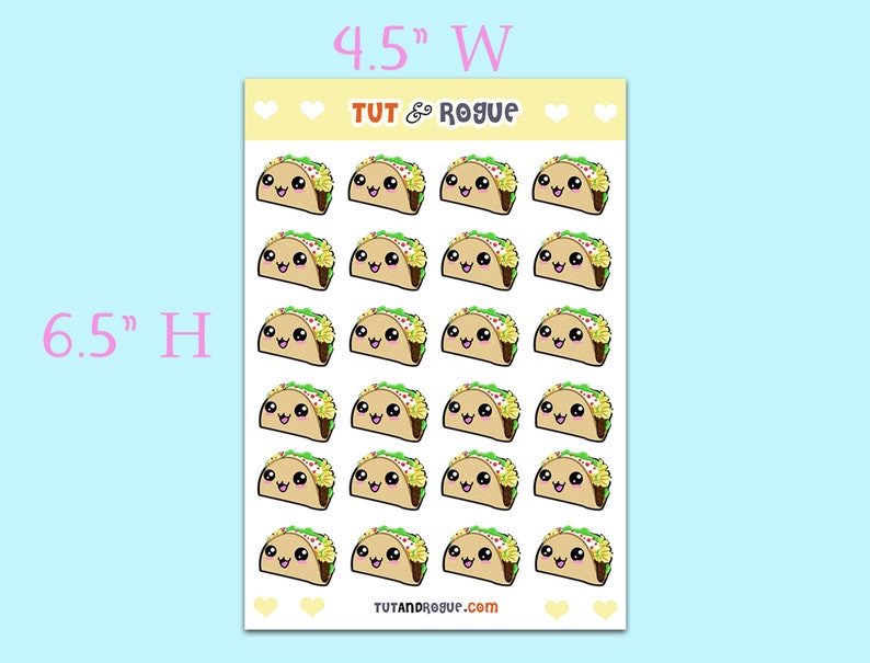 Taco Sticker Sheet - Etsy