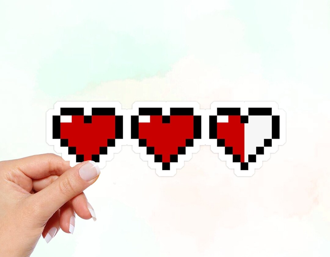 8-bit Heart Container Vinyl Sticker: Waterproof Laptop/car Decal - Etsy