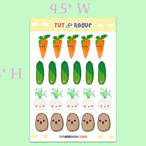 Vegetable Sticker Sheet - Etsy