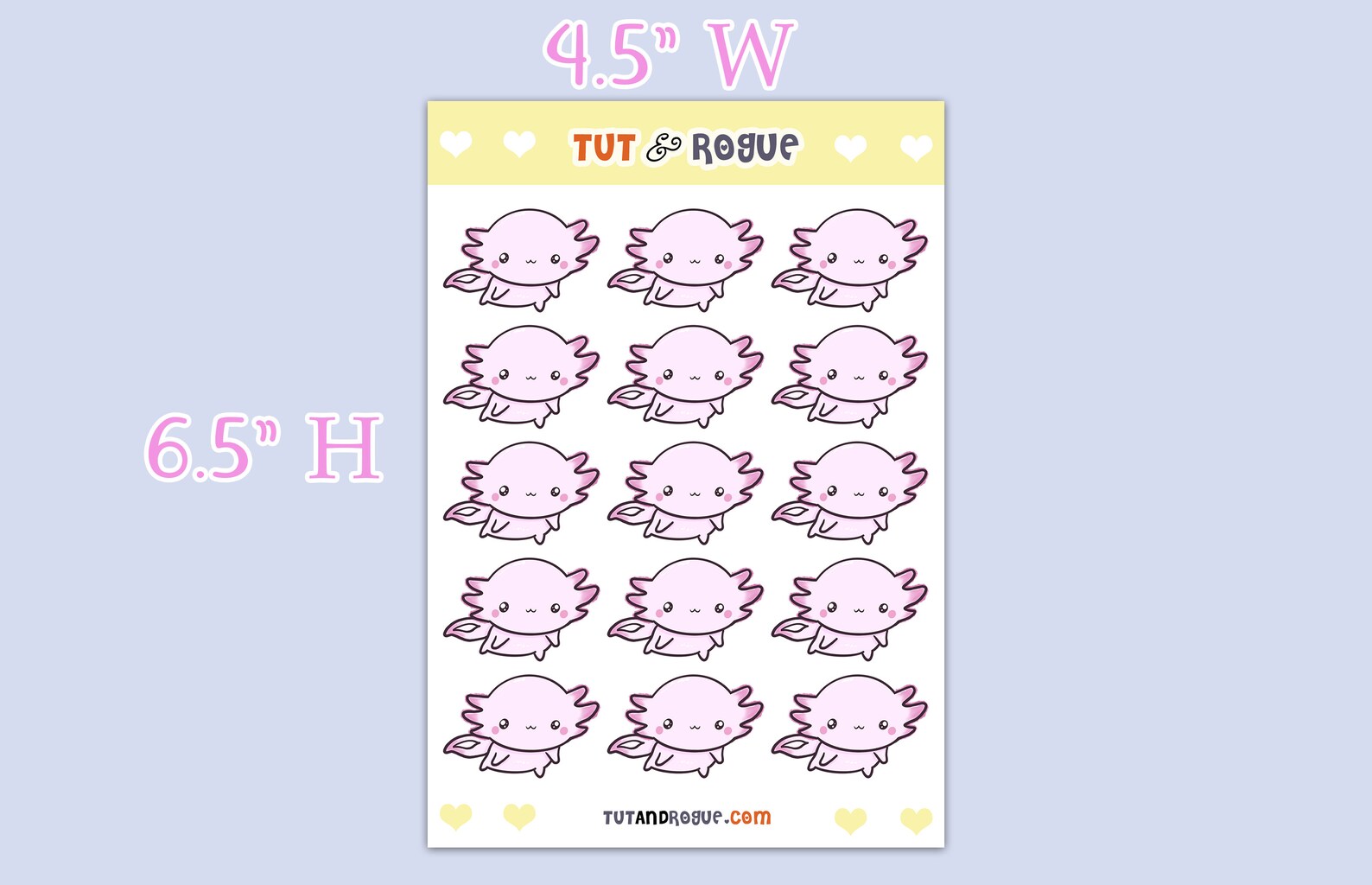 Axolotl Sticker Sheet, Kawaii Stickers, Cute Stickers, Planner Stickers ...