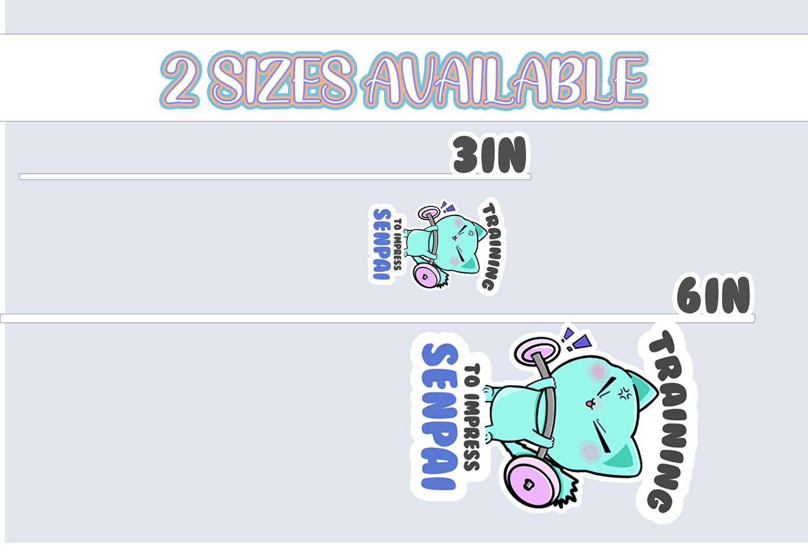 Senpai Vinyl Sticker, Training to Impress Senpai, Anime Sticker, Cat ...