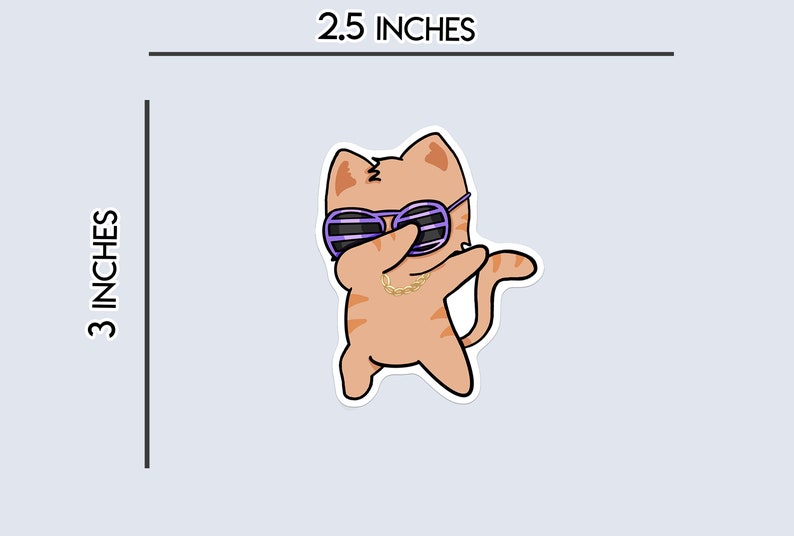 Dab Cat Meme Vinyl Sticker Dabbing Cat Sticker water bottle | Etsy