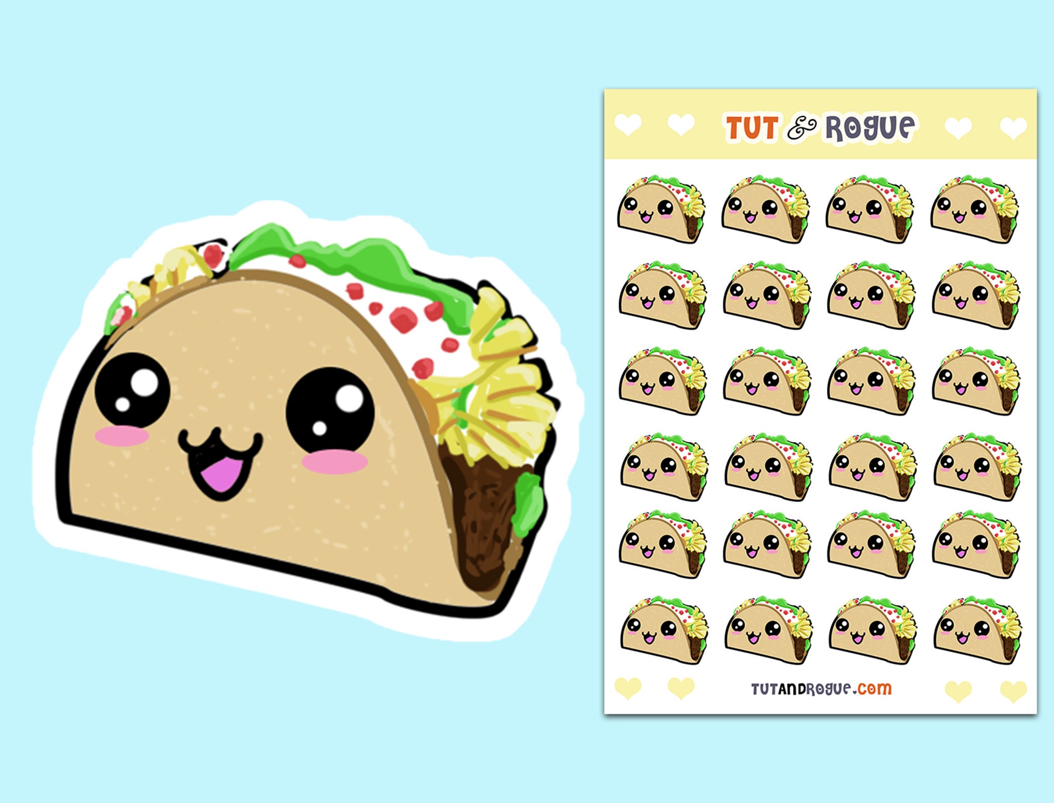 Taco Sticker Sheet - Etsy Canada