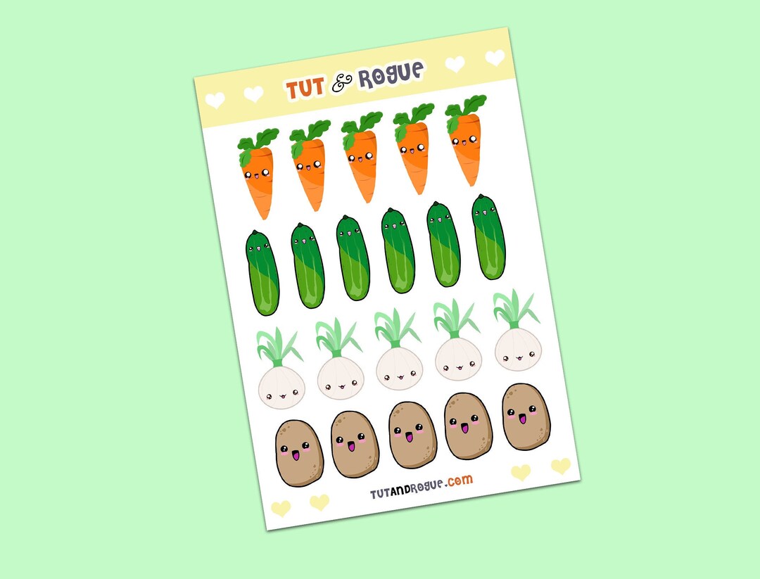 Vegetable Sticker Sheet - Etsy