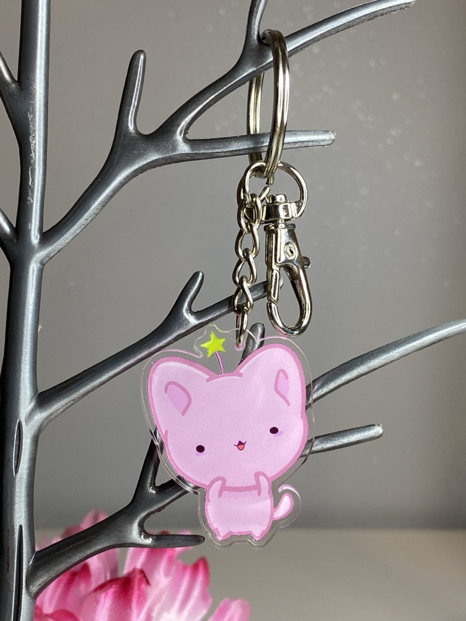 Kawaii Cat Keychain Kawaii Keychain Bitty Neko - Etsy