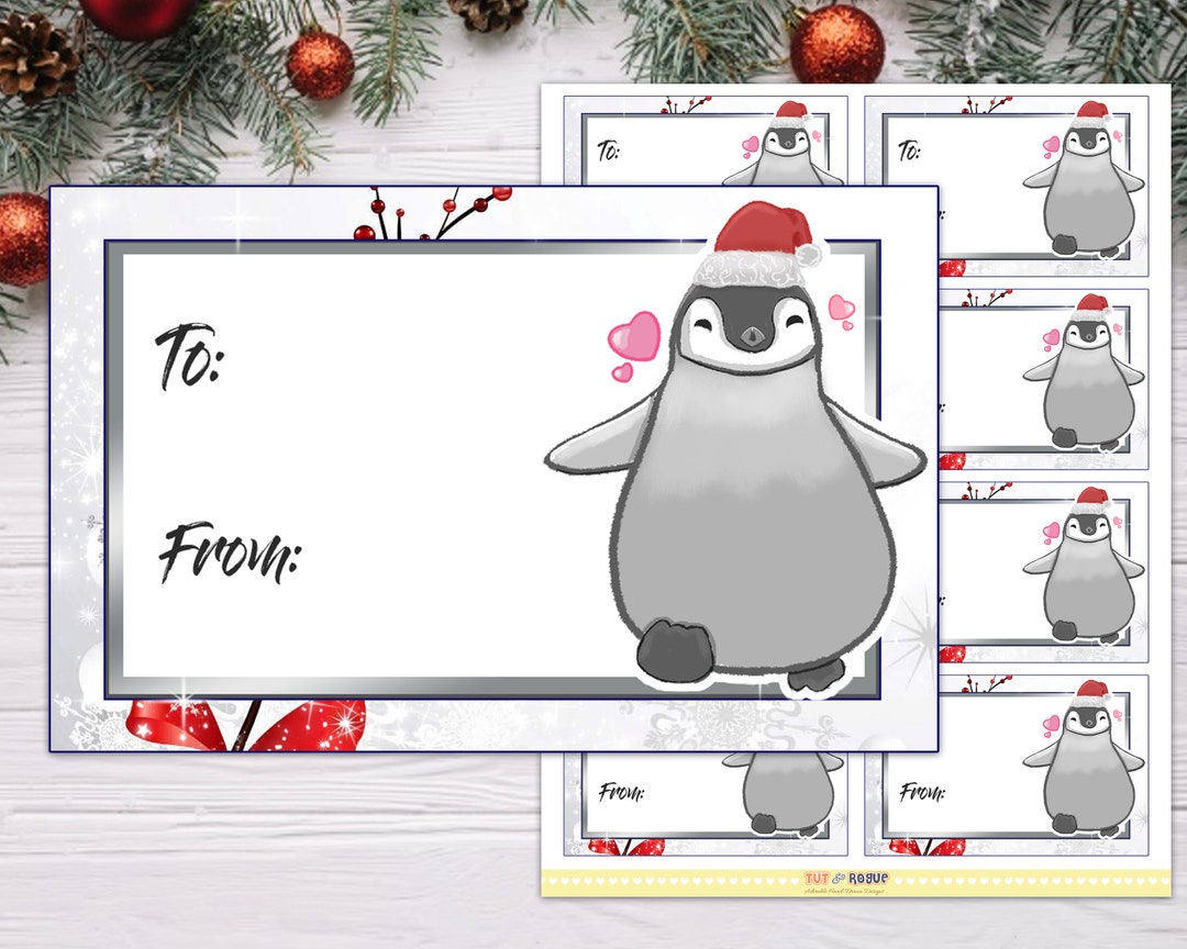 Christmas Gift Tags Penguin Gift Labels - Etsy