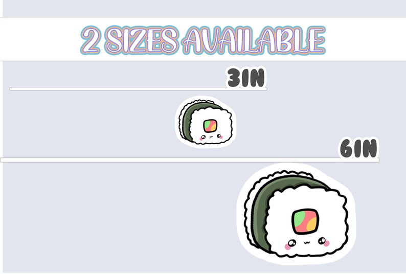 Kawaii Sushi Roll Sticker: Waterproof Vinyl Decal - Etsy