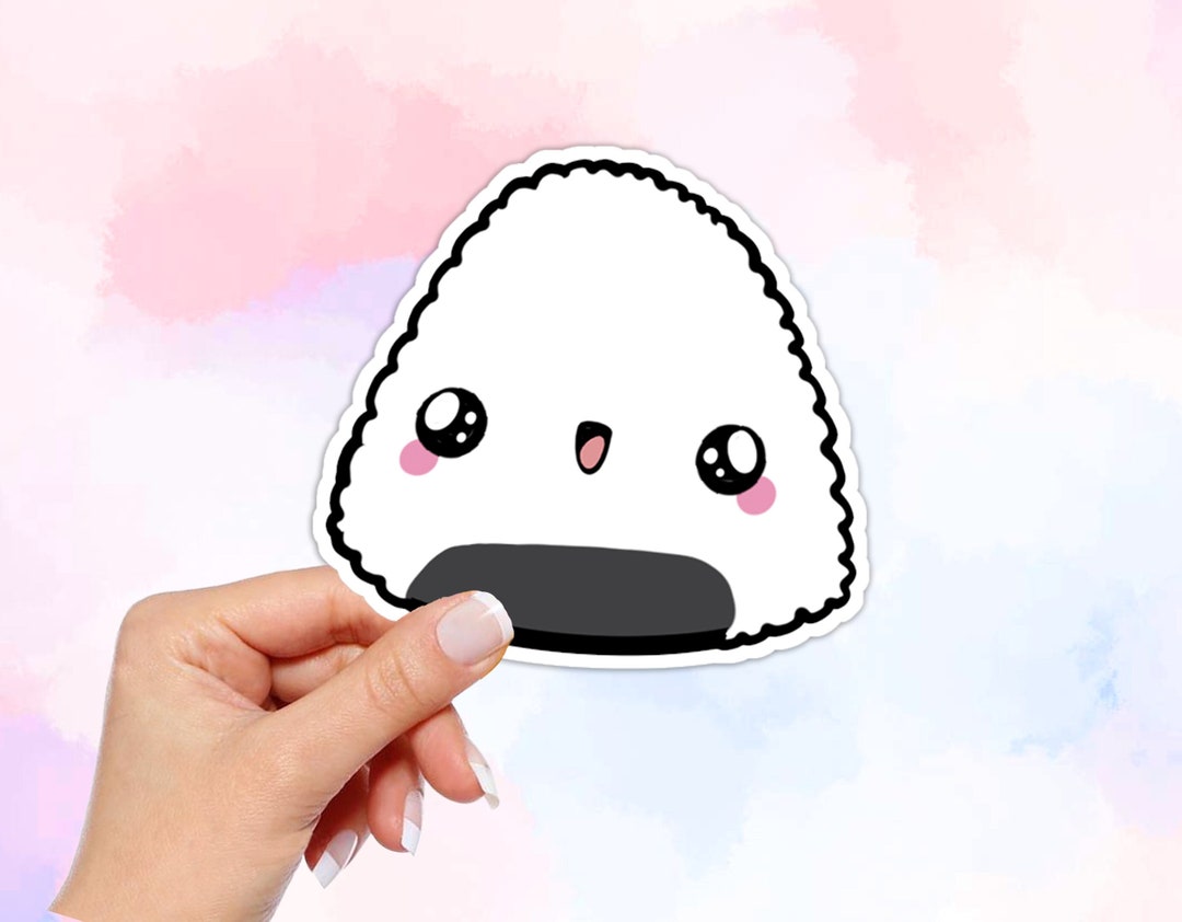 Rice Ball Vinyl Sticker, Waterproof Sticker, Laptop Sticker, Car ...