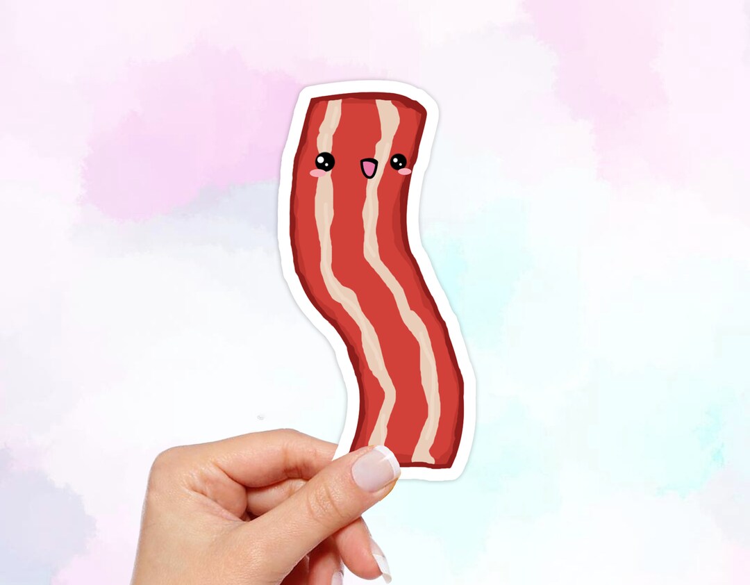 Bacon Vinyl Sticker, Waterproof Sticker, Laptop Sticker, Water Bottle ...
