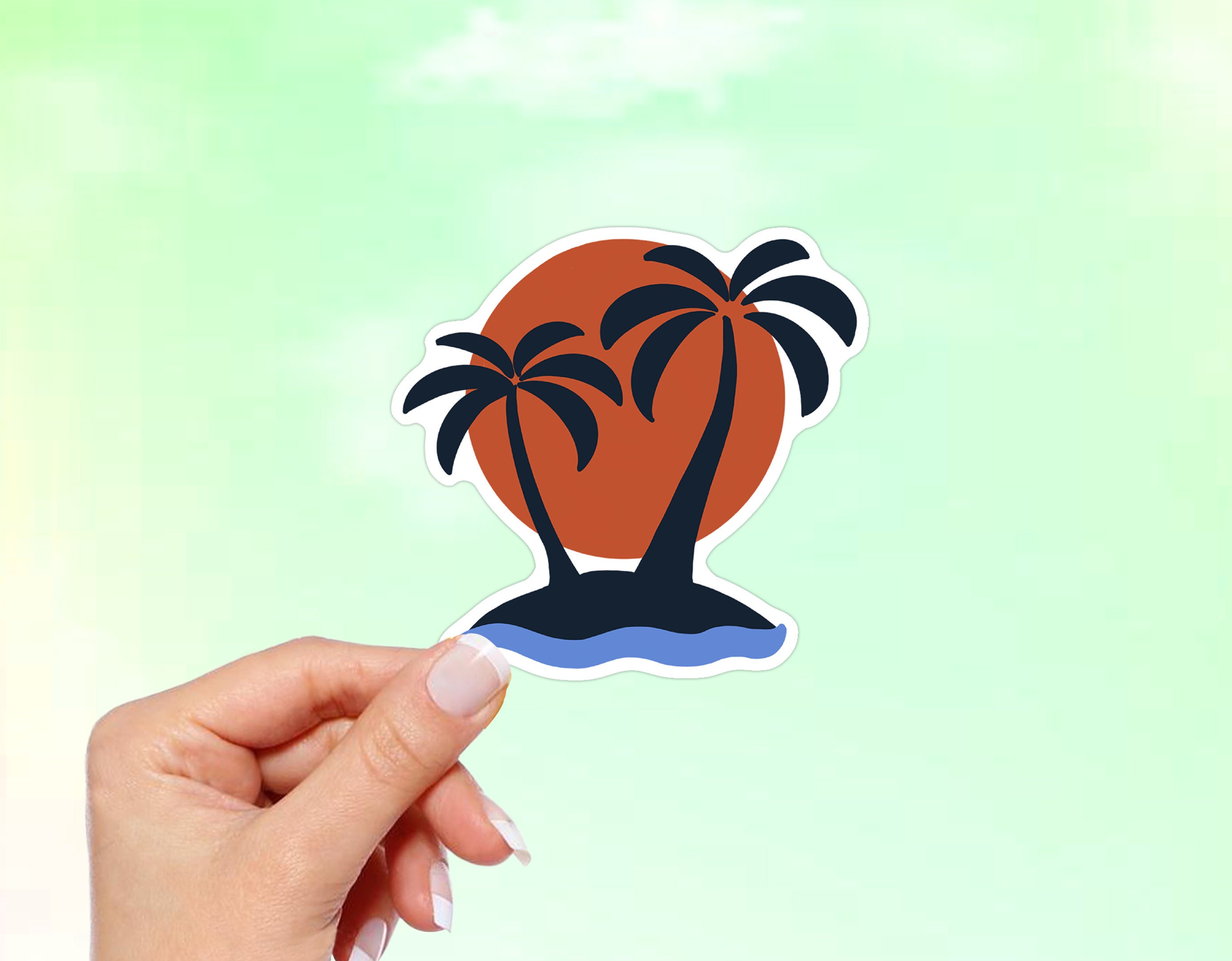 Palm Trees Vinyl Sticker Waterproof Sticker Laptop Sticker - Etsy
