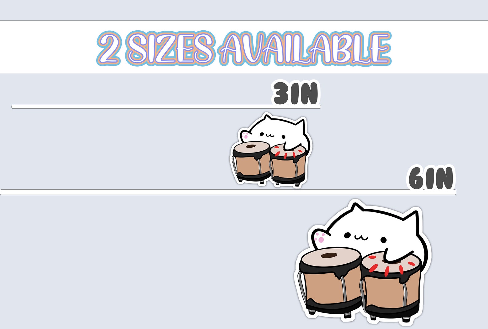 Bongo Cat Meme Vinyl Sticker Meme Stickers Water Bottle | Etsy