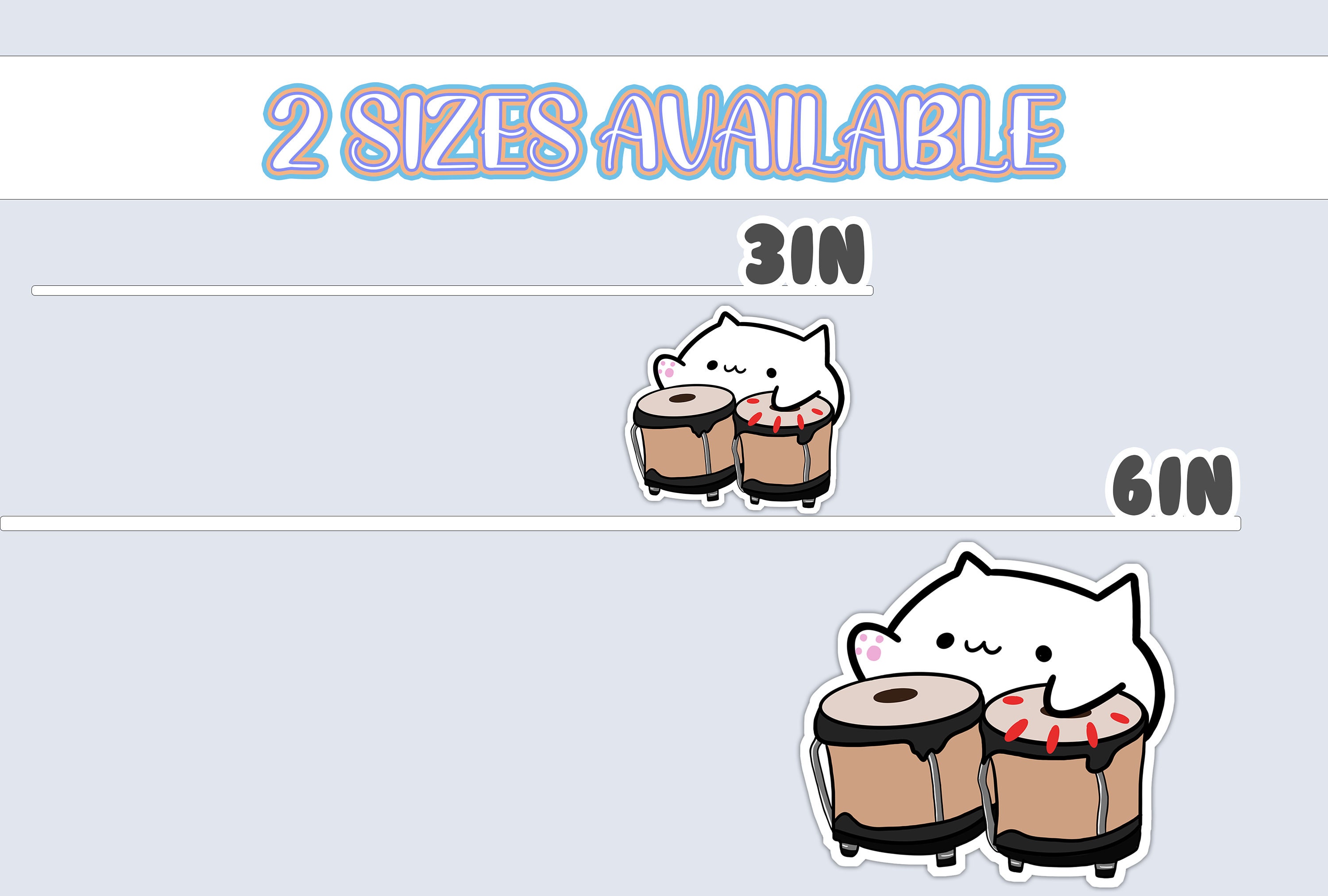 Bongo Cat Meme Vinyl Sticker Meme Stickers Water Bottle | Etsy